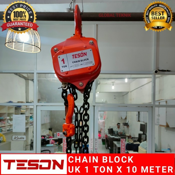 Jual Chain Block 1 Ton x 10 Meter / Takel Katrol Kerekan TESON | Shopee ...