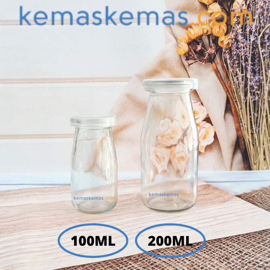 Jual 200ML Botol Jar Kaca Puding Tinggi Selai / Madu / Susu + Tutup Lid ...