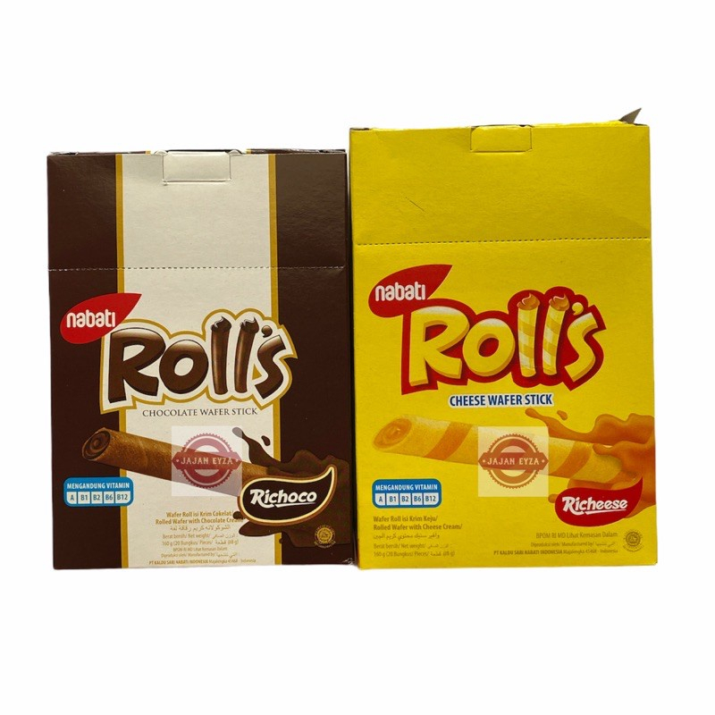 Jual Nabati Roll Mini Richeese Wafer Stik 110G 1 Box Isi 20 Pcs Cokelat ...