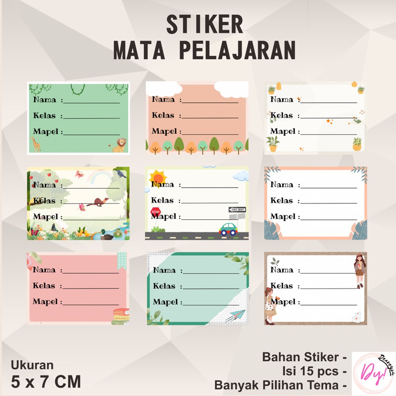 Jual Stiker Mata Pelajaran Stiker Buku Label Mata Pelajaran Stiker Buku Nama Shopee