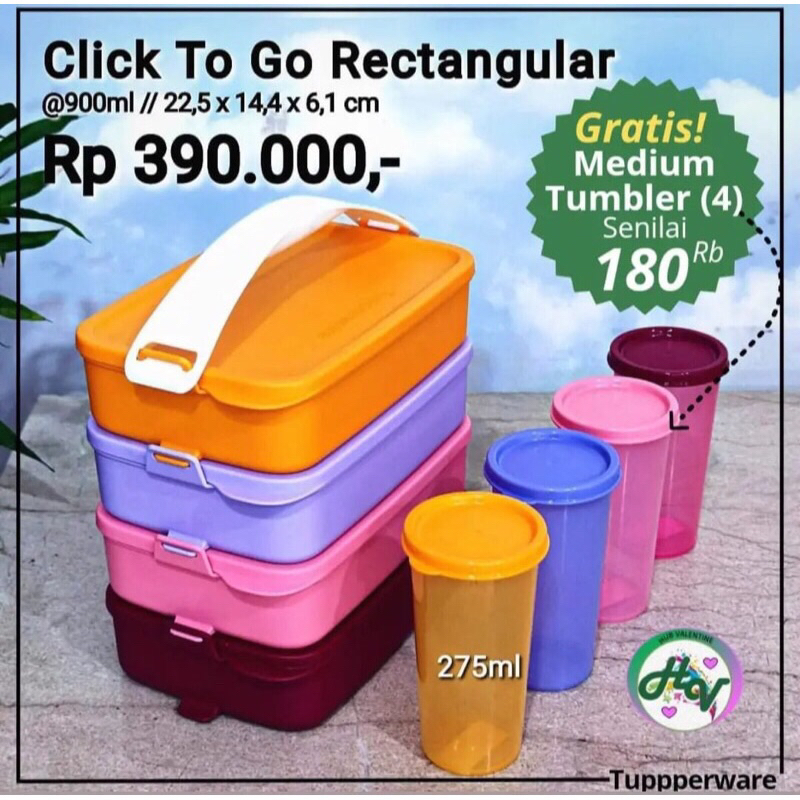 Jual rantang tupperware kotak bulat click to go tupperware murah ...