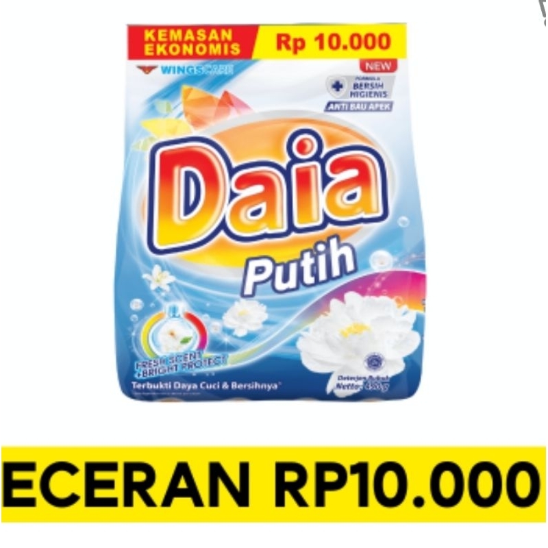 Jual WINGS CARE | DAIA 10.000 deterjen bubuk 490g [ pcs ] | Shopee ...