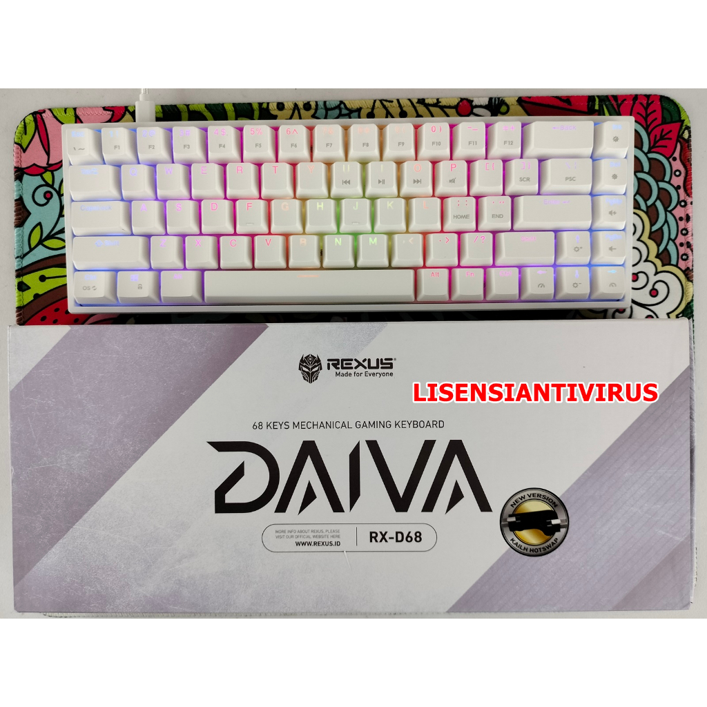 Jual Rexus Keyboard Gaming Mechanical Daiva RX-D68 RXD68 hotswappable ...