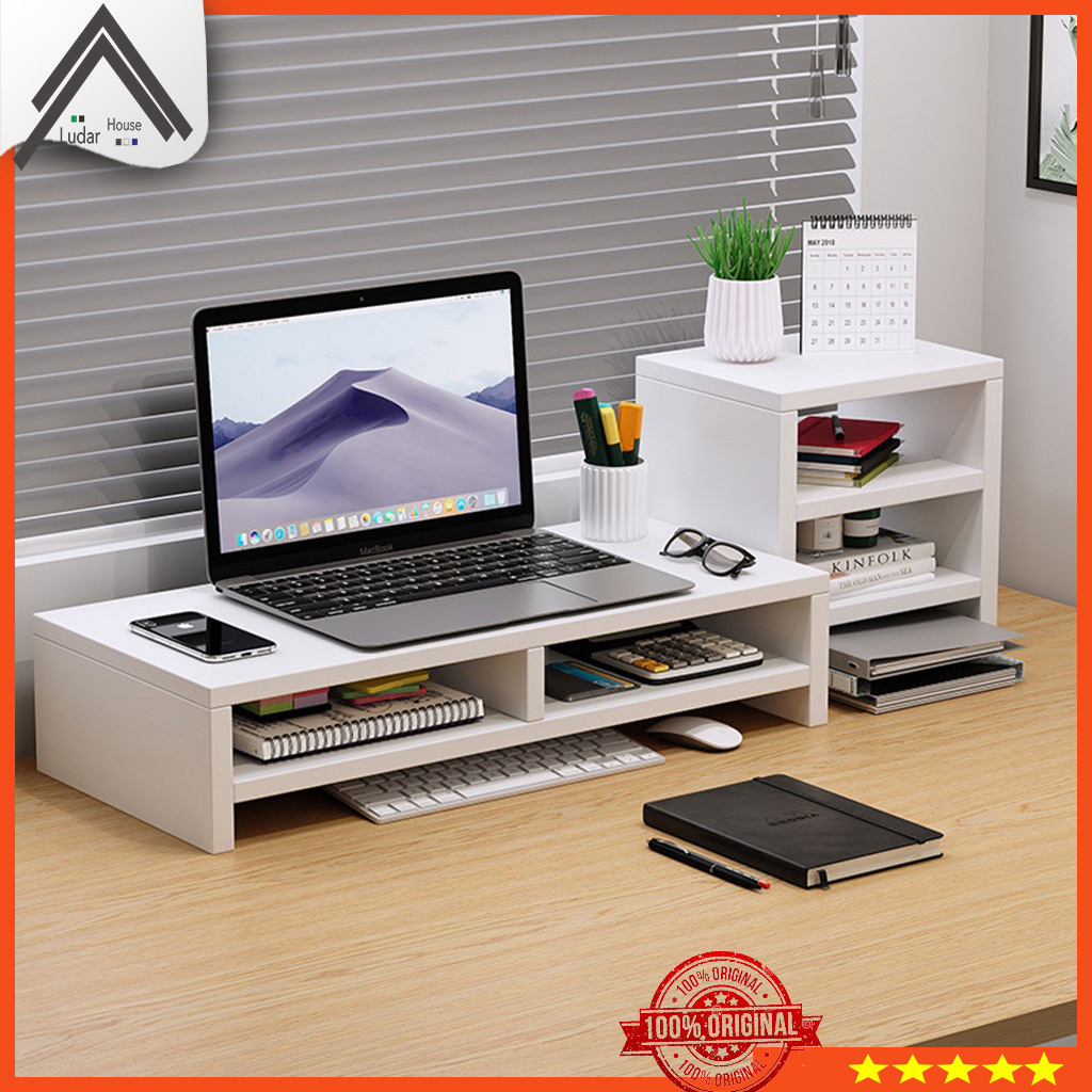 Jual Rak Stand Monitor Laptop file Book Shelf Desktop Tambahan Meja ...