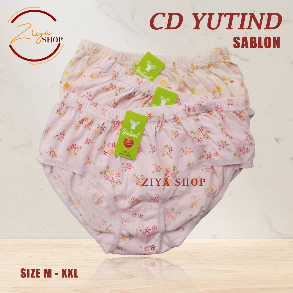 Jual CD Yutind Sablon | Celana Dalam Wanita yutind kerut Motif PRINT | Shopee Indonesia