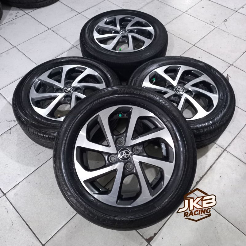Jual VELG MOBIL BEKAS MURAH | OEM AGYA TRD RING 14X5 BAUT 4X100 + BAN SECOND | Shopee Indonesia