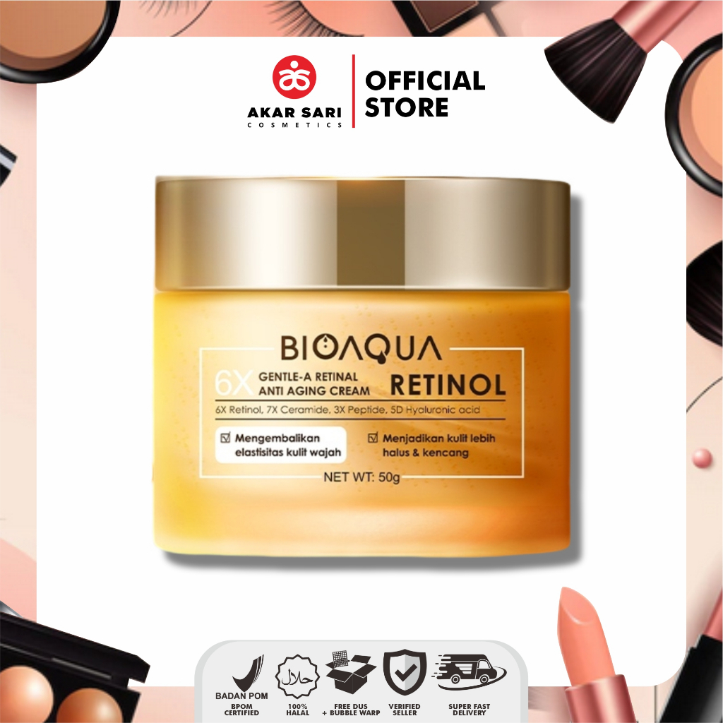 Jual BIOAQUA 6X GENTLE A RETINOL ANTI AGING CREAM - Pelembab Wajah 50 ...