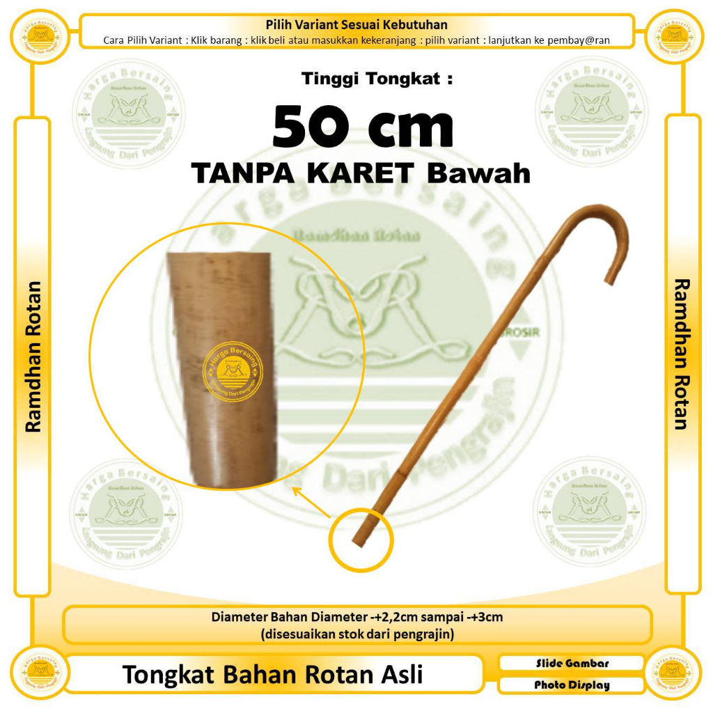 Jual Tongkat Alat Bantu Jalan Orang Tua Dari Rotan - Ramdhan Rotan ...