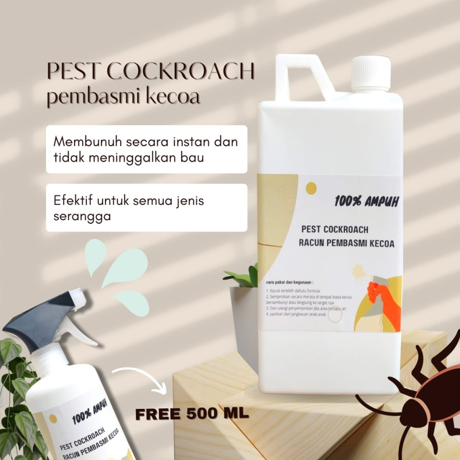 Jual pengusir dan pembasmi kecoa kemasan 1liter free 500ml | Shopee ...