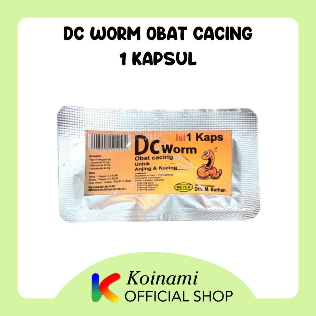 Jual DC Worm 1 Kapsul / Obat Cacing Kucing / Obat Cacing Anjing / Obat ...