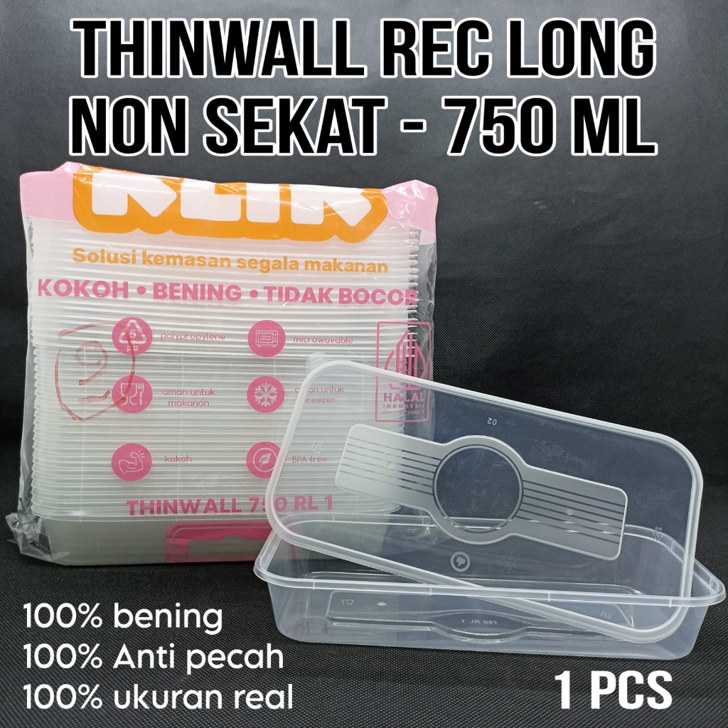 Jual THINWALL RECTANGLE LONG BOX MAKAN NASI SATE SOSI KEBAB CORNDOG ...