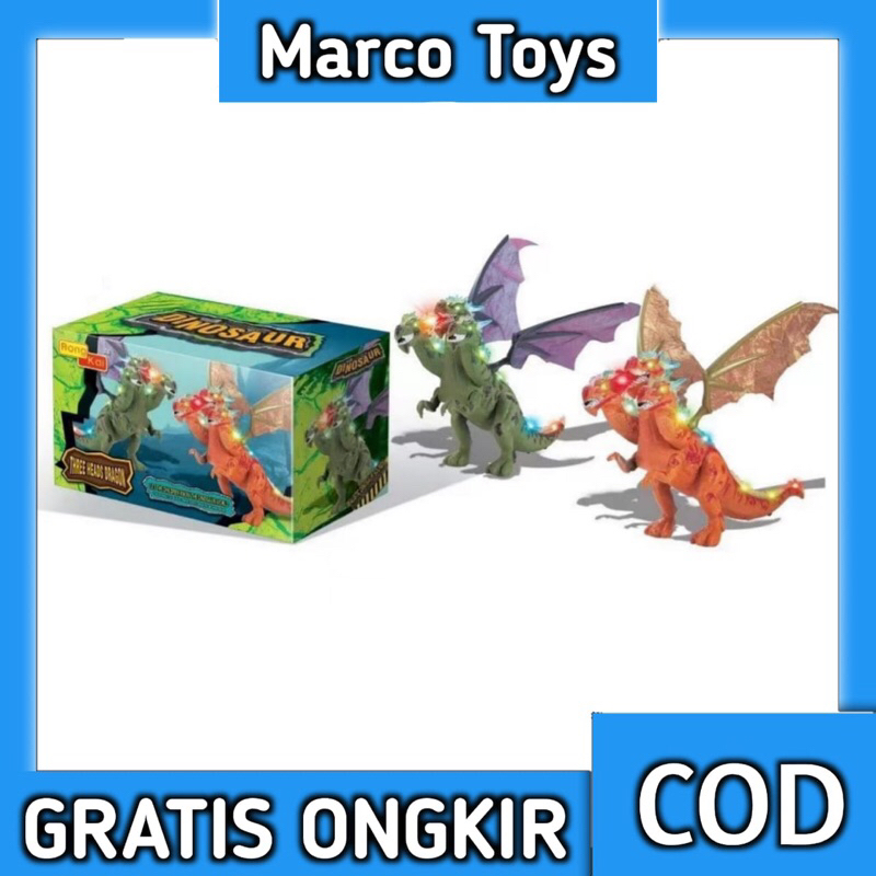 Jual Mainan Naga 3 Kepala - Three Heads Dragon With Light And Sound ...