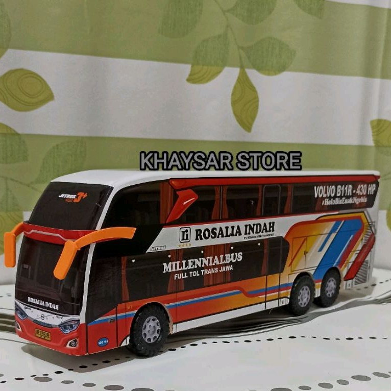 Jual Miniatur bus bis Rosalia indah VOLVO DOUBLE DECKER | Shopee Indonesia