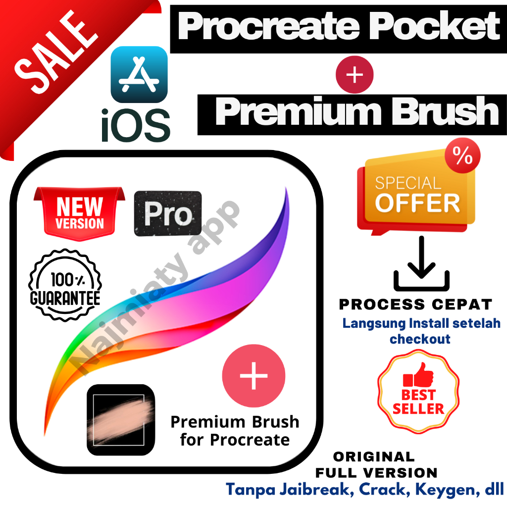 Jual Paket Procreate iOS with Premium Brush - Procreate Pocket / Pro ...
