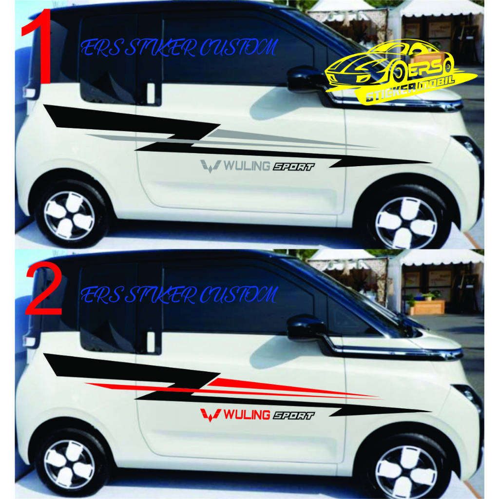 Jual stiker sticker mobil wuling air ev SPORT list body minimalaist ...