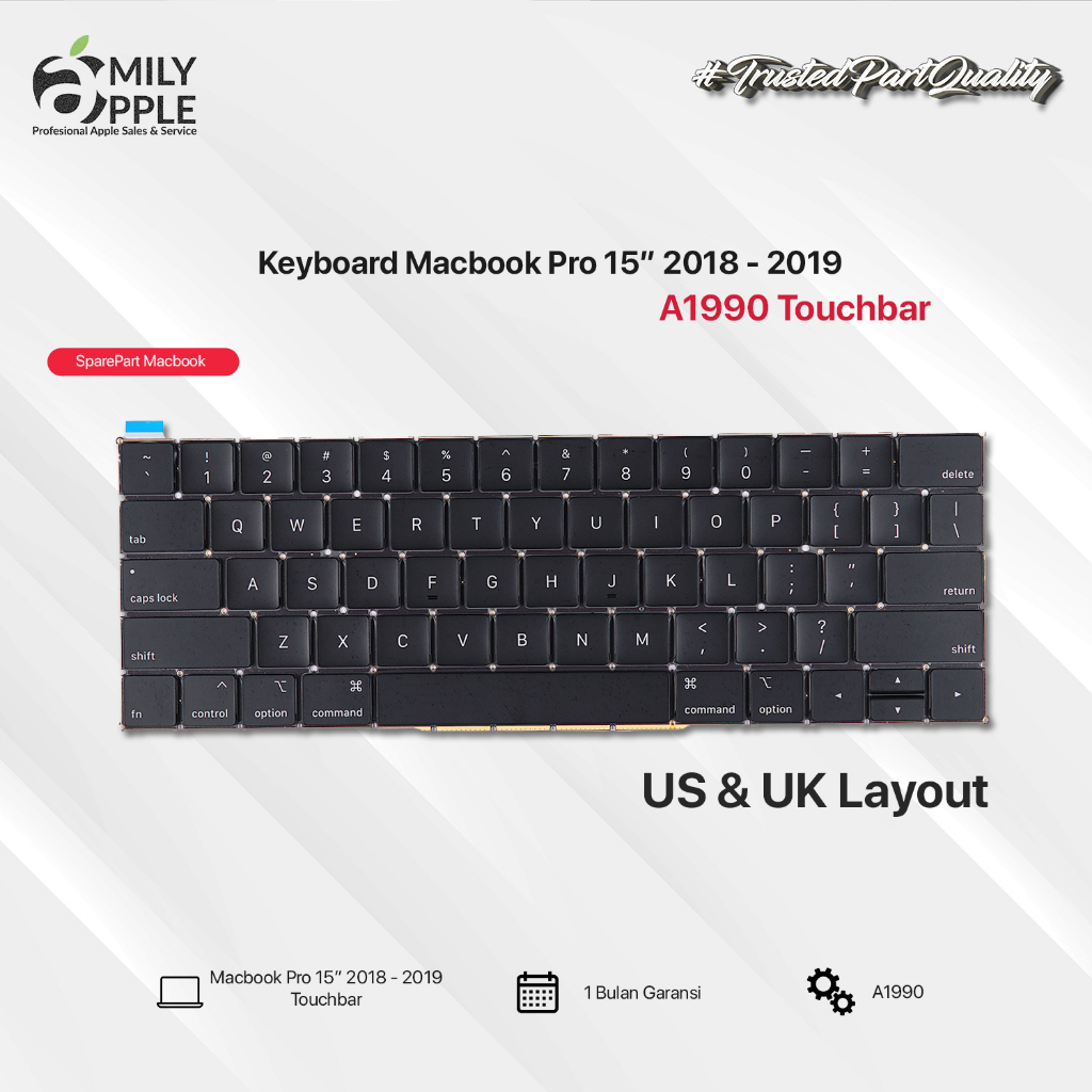 Jual Keyboard Macbook Pro 15 inch A1990 2018 2019 US UK | Shopee Indonesia
