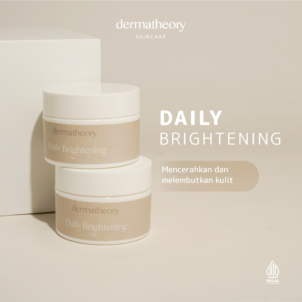 Jual DERMATHEORY Cream Daily Brightening Moisturizer 18 gr dengan AHA Tranexamic Acid untuk ...