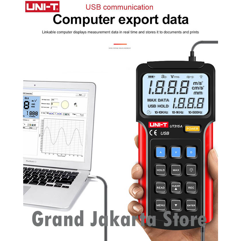 Jual Vibration Meter Data Logger UNI-T UT315A Vibrometer Tester UNIT UT ...