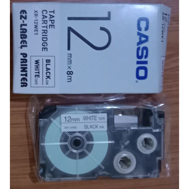 Jual Casio label 12mm x 8m tape cartridge white & black printer | Shopee Indonesia