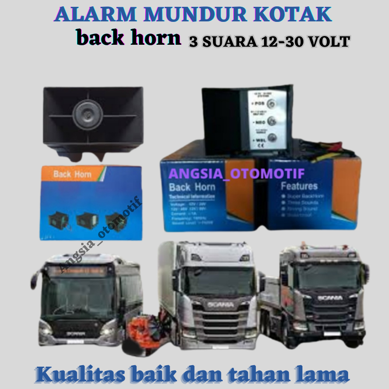 Jual Alarm Mundur 3 Suara kotak 12-30 Volt Alarm awas Sirine Mundur ...