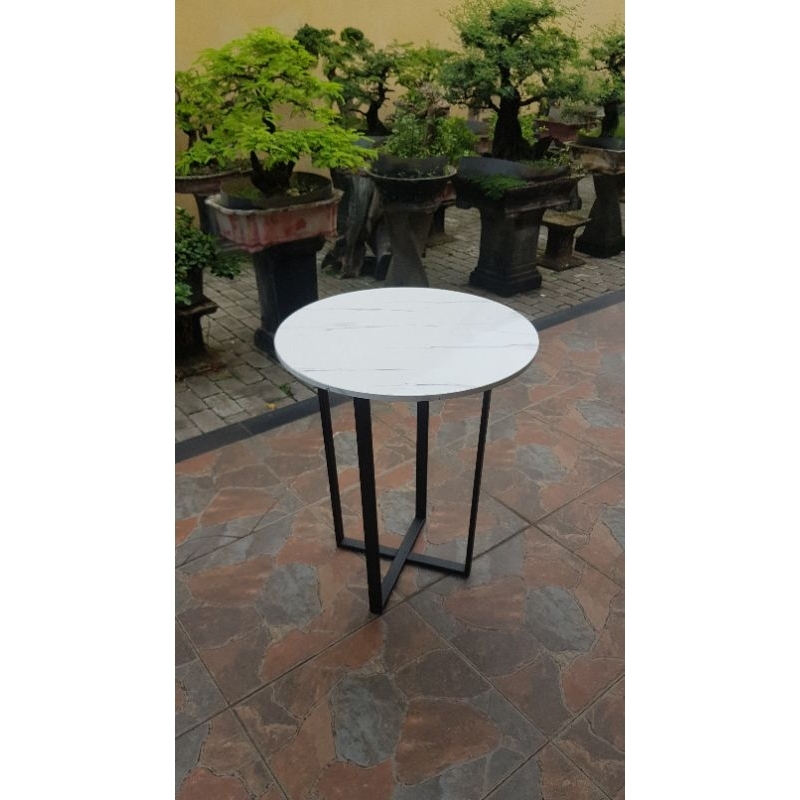 Jual meja bulat kaki besi meja cafe meja ruang tengah meja besi hollow ...