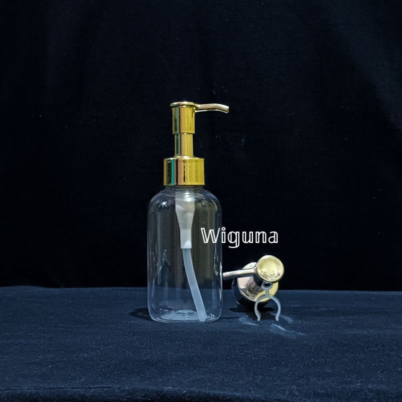 Jual Botol Pump 100ml / Botol PET SBR 100ml Clear Tutup Pump Clip Oil / Botol Plastik 100ml ...