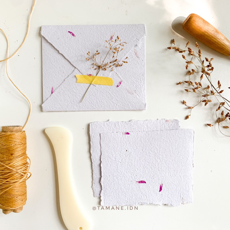 Jual paket amplop set kertas daur ulang greeting card aesthetic rustic ...