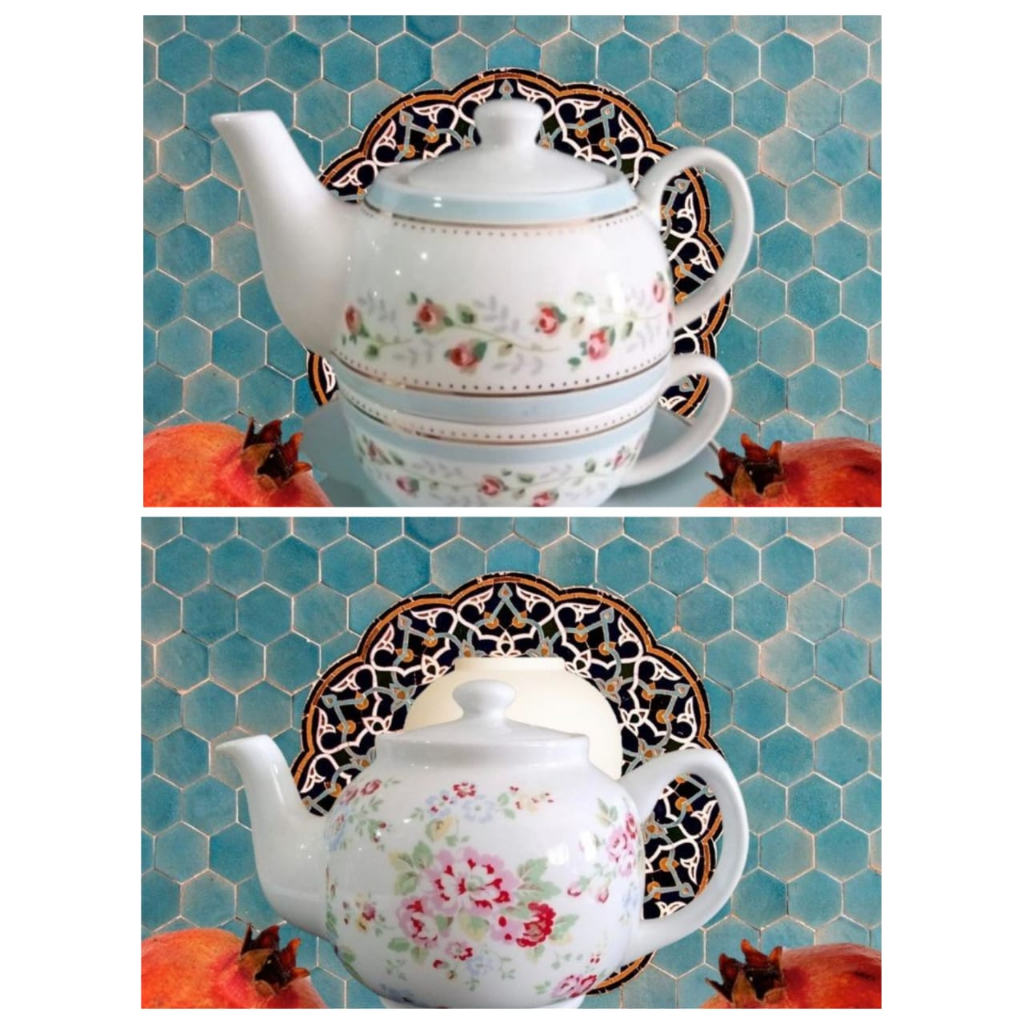Jual teko set cantik dan teko motif shabby bahan keramik premium motif ...