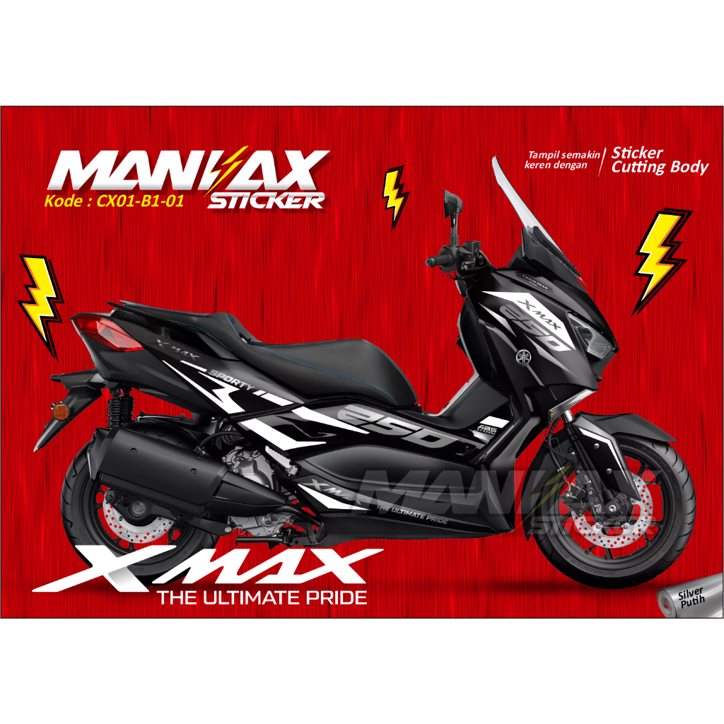 Jual Stiker Cutting Yamaha XMAX 250 - List Body Yamaha XMAX Silver ...