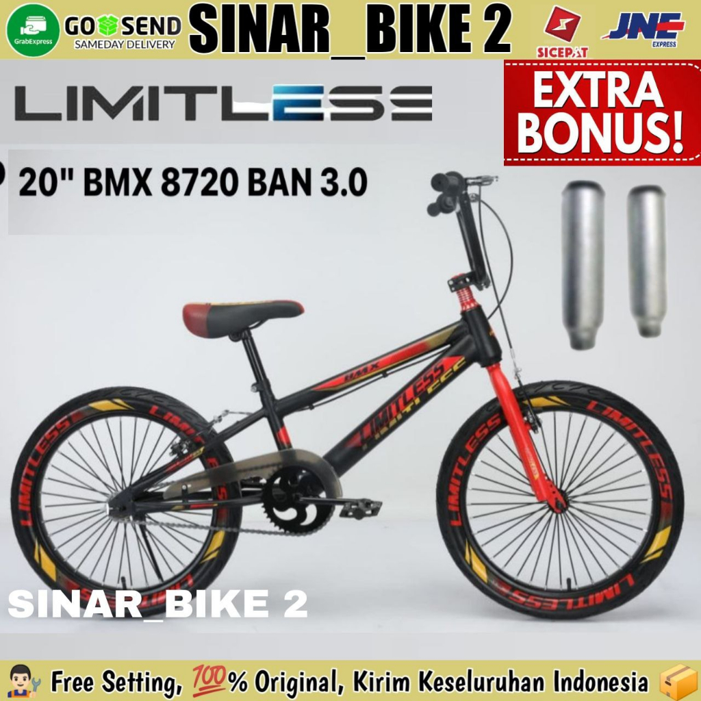 Jual Sepeda BMX Anak Laki Laki Ukuran 20 Inch BMX Limitless 8720 Ban 3. ...