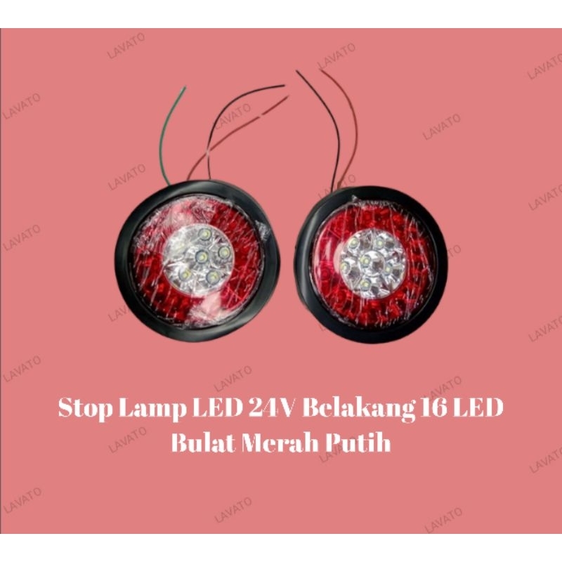 Jual Stop Lamp LED Belakang 16 LED Bulat Merah Putih | Shopee Indonesia
