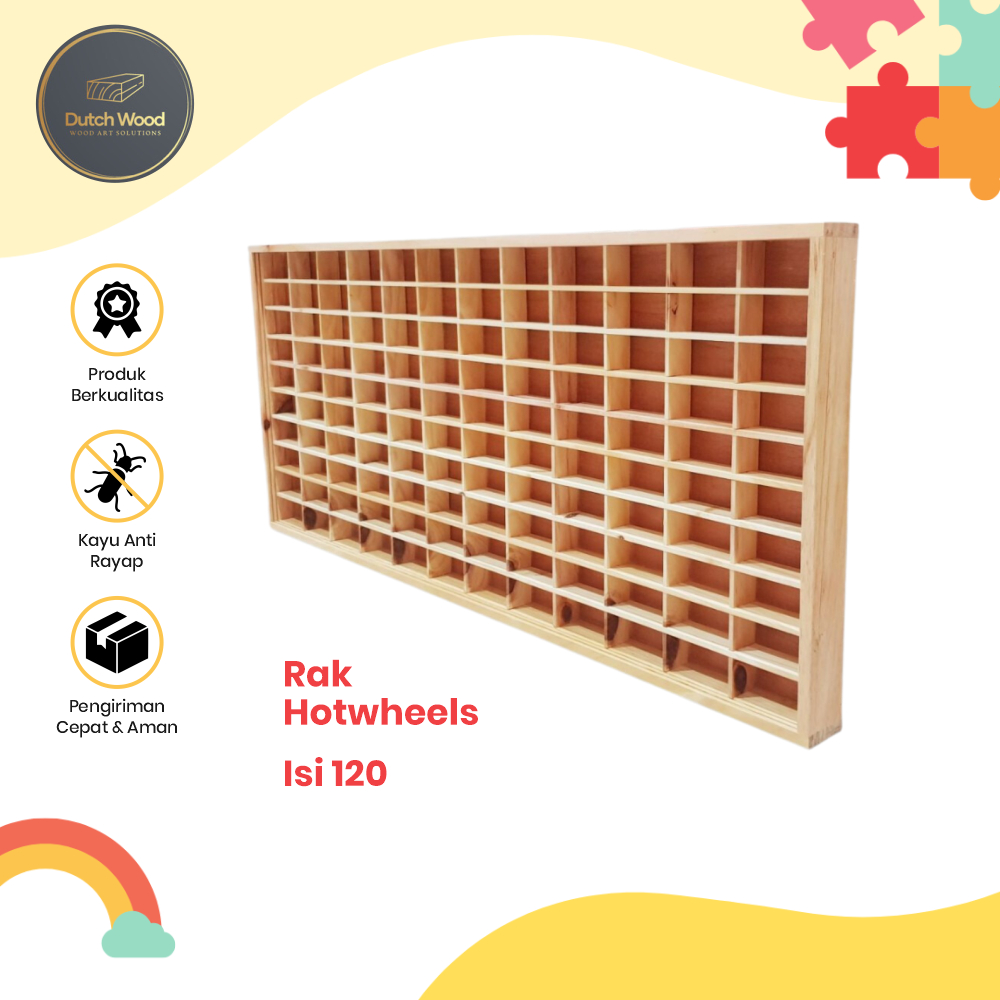 Jual Furnitur Rak Mainan Hotwheels Diecast Kayu Isi 120 Jati Belanda ...