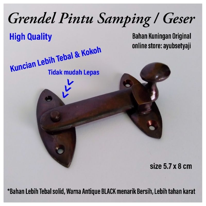 Jual Pengunci pintu Grendel kuningan antik Klik Tuas putar pengaman ...