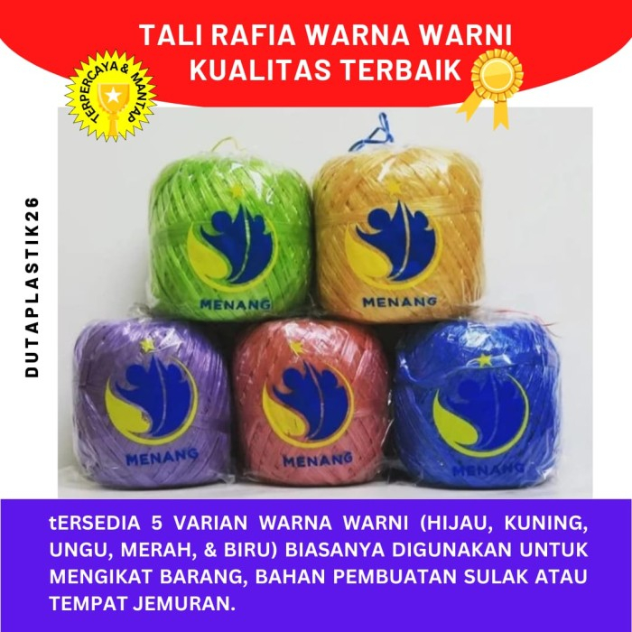 Jual Tali Rafia Menang Warna Berkualitas Terbaik 1 Gulungan | Shopee ...
