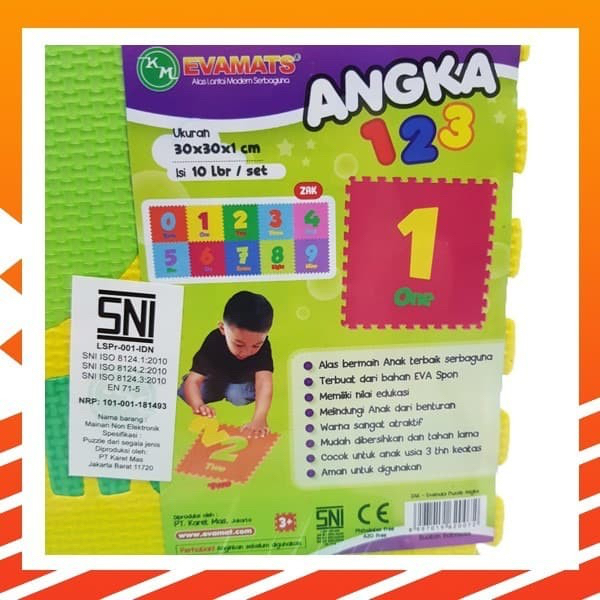 Jual Matras Puzzle Anak Unimats / Alas Lantai Evamats Angka 123 ...