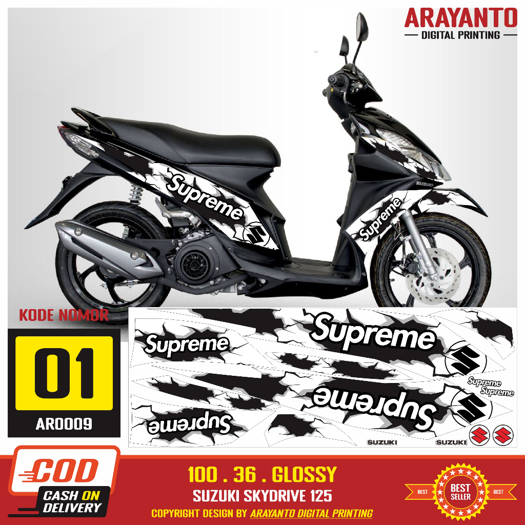 Jual Stiker Striping Suzuki Skydrive 125 Variasi Decal Grafis AR0009 ...