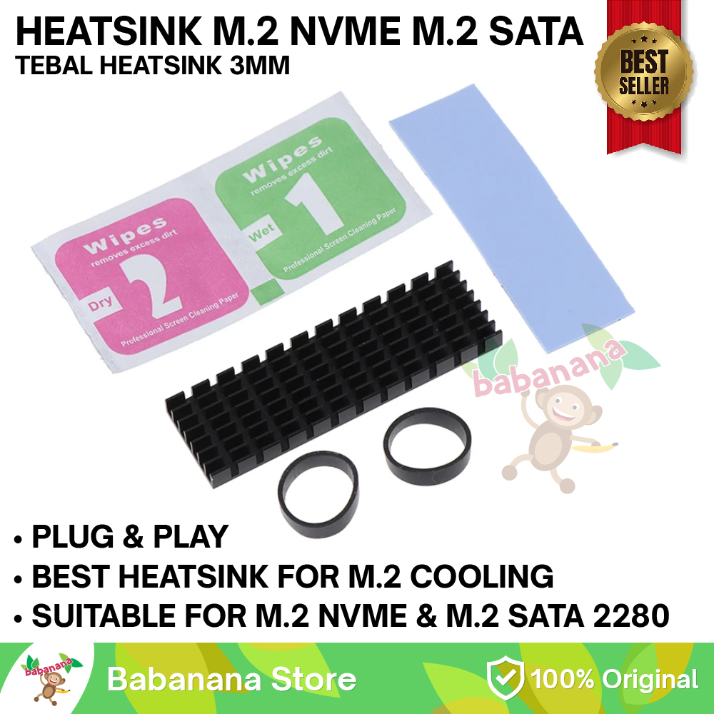 Jual M.2 NVME M.2 SATA COOLING HEAT SINK HEAT SPREADER 2280 SSD ...