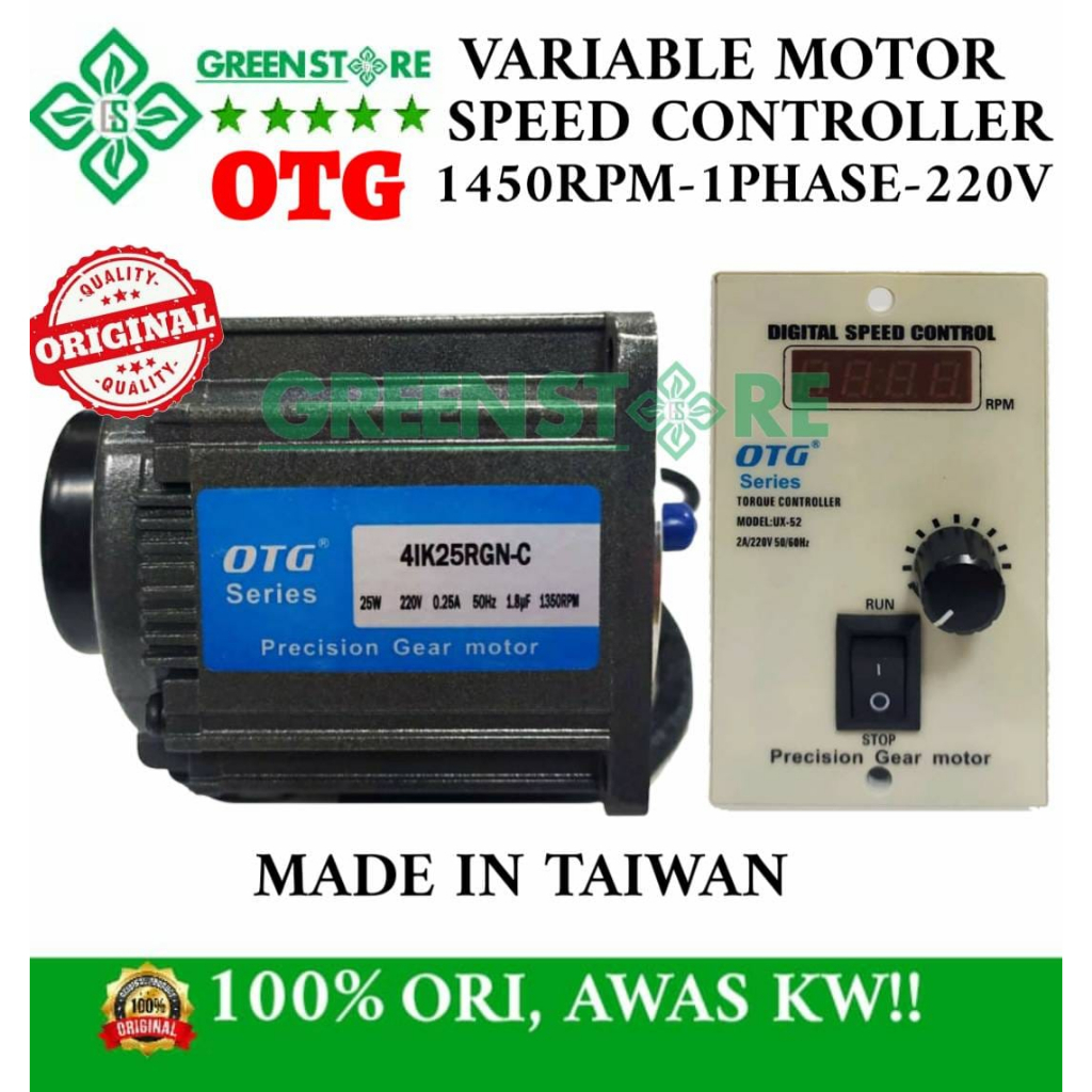 Jual OTG MOTOR VARIABLE SPEED CONTROL 5IK90RGU-CF 90WATT 1PHASE 4 POLE ...