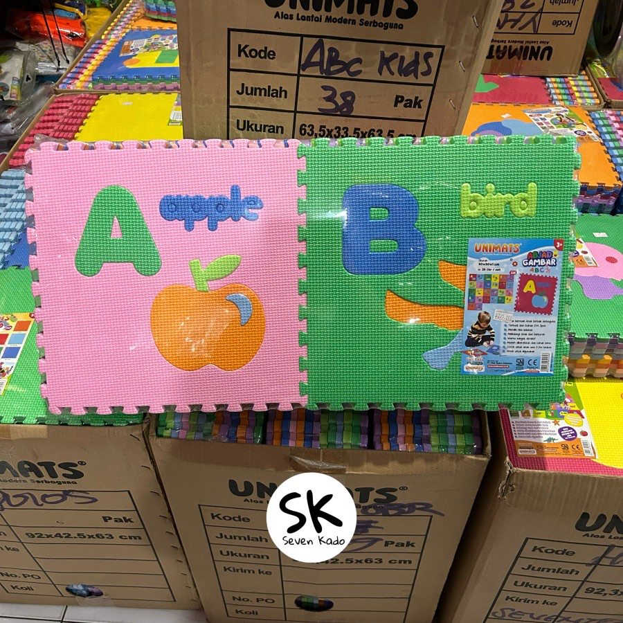 Jual Puzzle Matras Anak Unimats / Alas Lantai Evamats ZJG Abjad Gambar ...