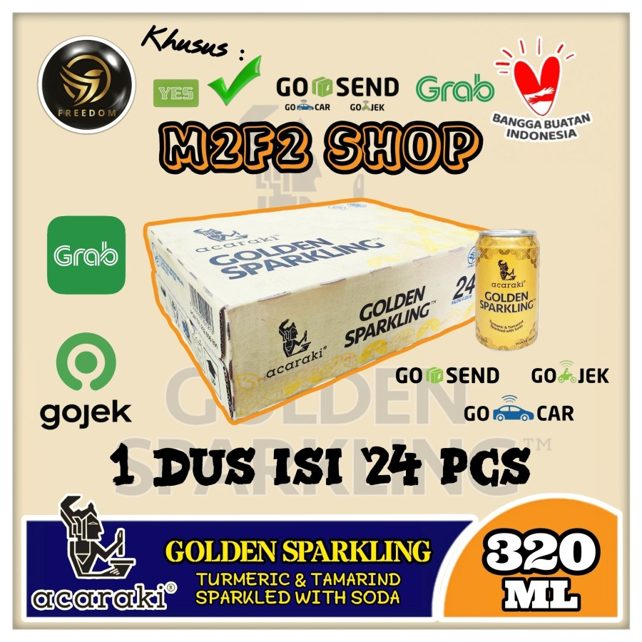 Jual Acaraki Golden Sparkling Soda Kaleng - 320 ml Kemasan Karton ...