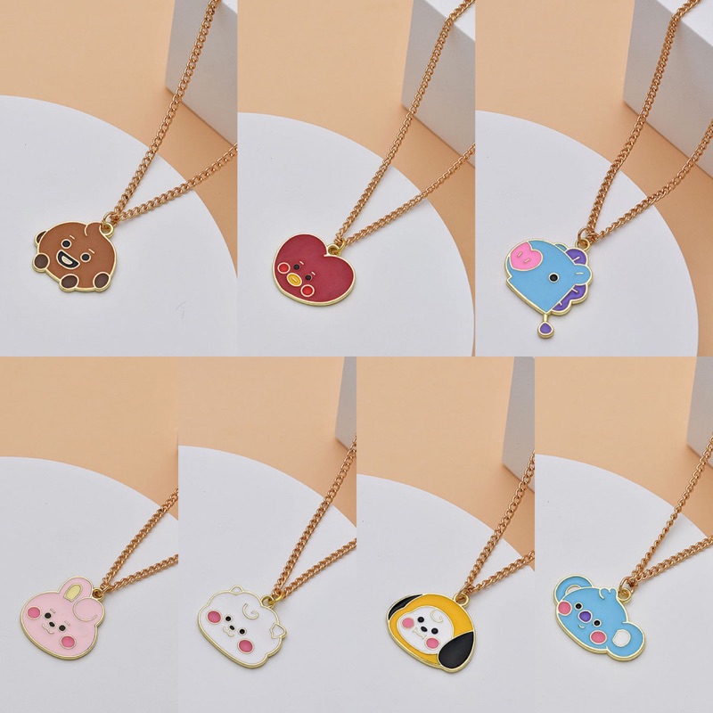 Jual Necklace Aksesoris BT21 Kalung Karakter Shooky Tata Koya Chimmy ...