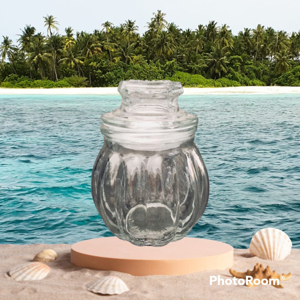 Jual botol kaca ukuran kecil bening dengan tutup bahan kaca cocok untuk ...
