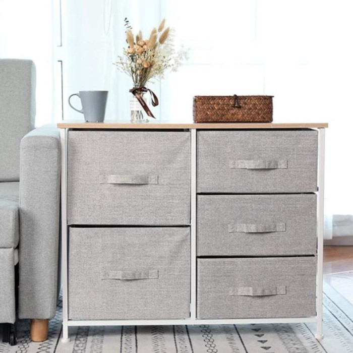 Jual COD lemari kain linen rak tempat tv ruang tamu serbaguna lemari ...