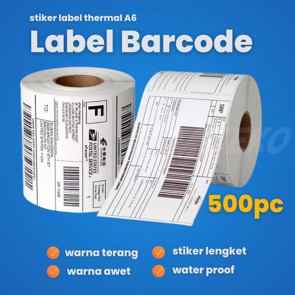 Jual Label Barcode CF MURAH 100 x 150 A6 kertas stiker thermal 500 pcs ...
