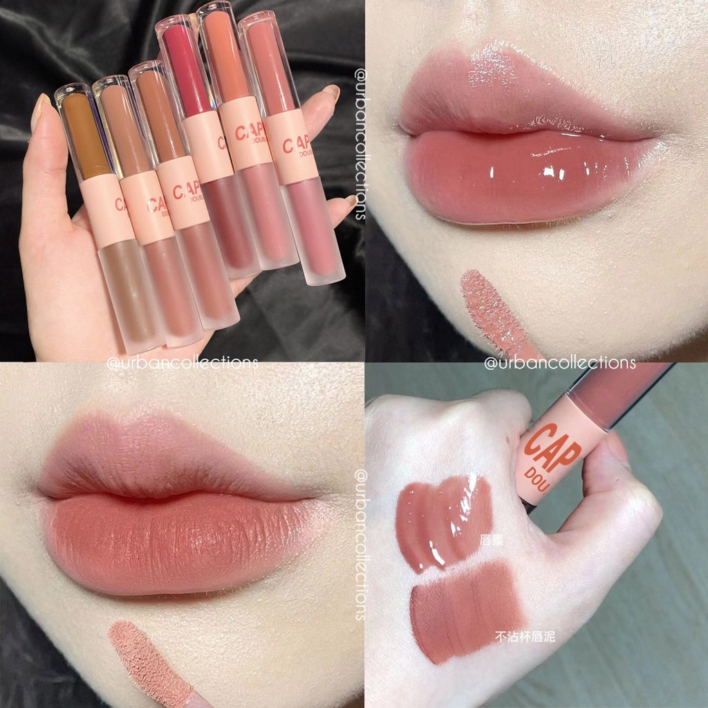Jual Cappuvini 2in1 Mud Lipstick Lip Cream Lip Gloss Liptint Balm dua ...