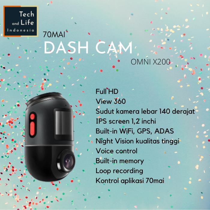 Jual 70mai Dash Cam Omni X200 Kamera Mobil 360 FHD GPS ADAS | Shopee ...