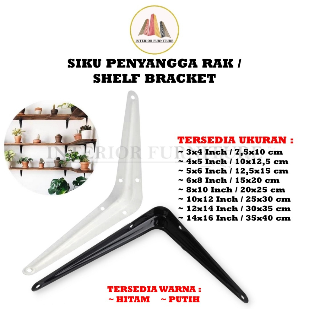 Jual Siku Besi L Penyangga Rak Dinding Breket Shelf Bracket PREMIUM ...