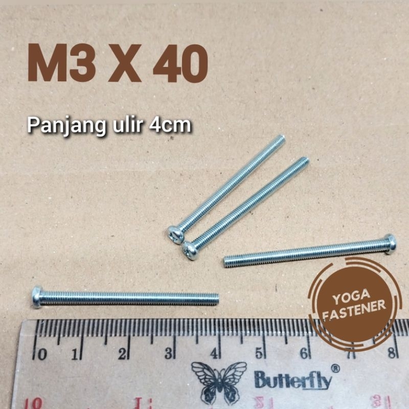 Jual 100 pcs baut M3x40 kepala bulat baut elektronika | Shopee Indonesia