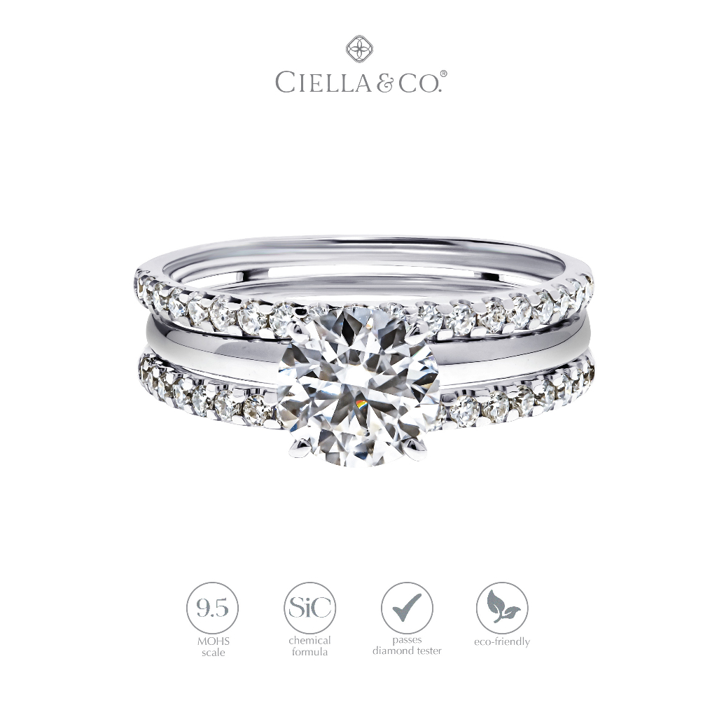 Jual Ciella & Co - Deux Emas Solitaire Engagement Ring with Enhancer ...