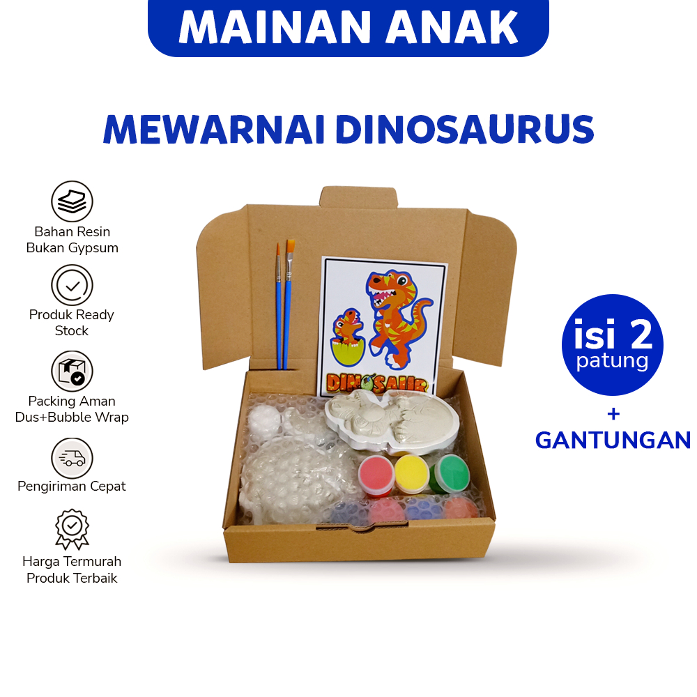 Jual Mainan Edukasi Mewarnai Patung Dinosaurus Bahan Resin / Mainan ...